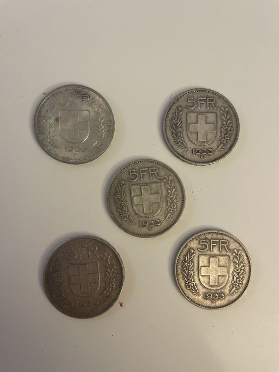 Vintage Swiss Franc Coins Collection 5FR (Gebraucht) in Fribourg für ...