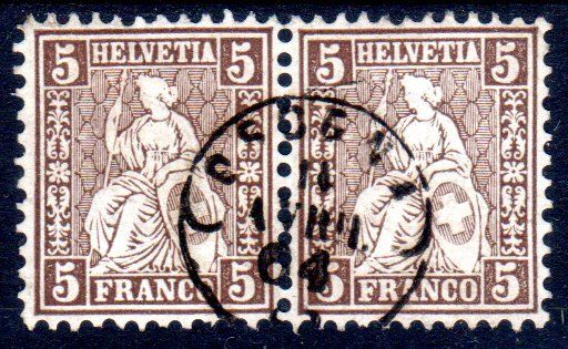 OSOGNA 1864 SITZENDE HELVETIA 5 FRANCO PAAR - BU108 | Kaufen auf Ricardo