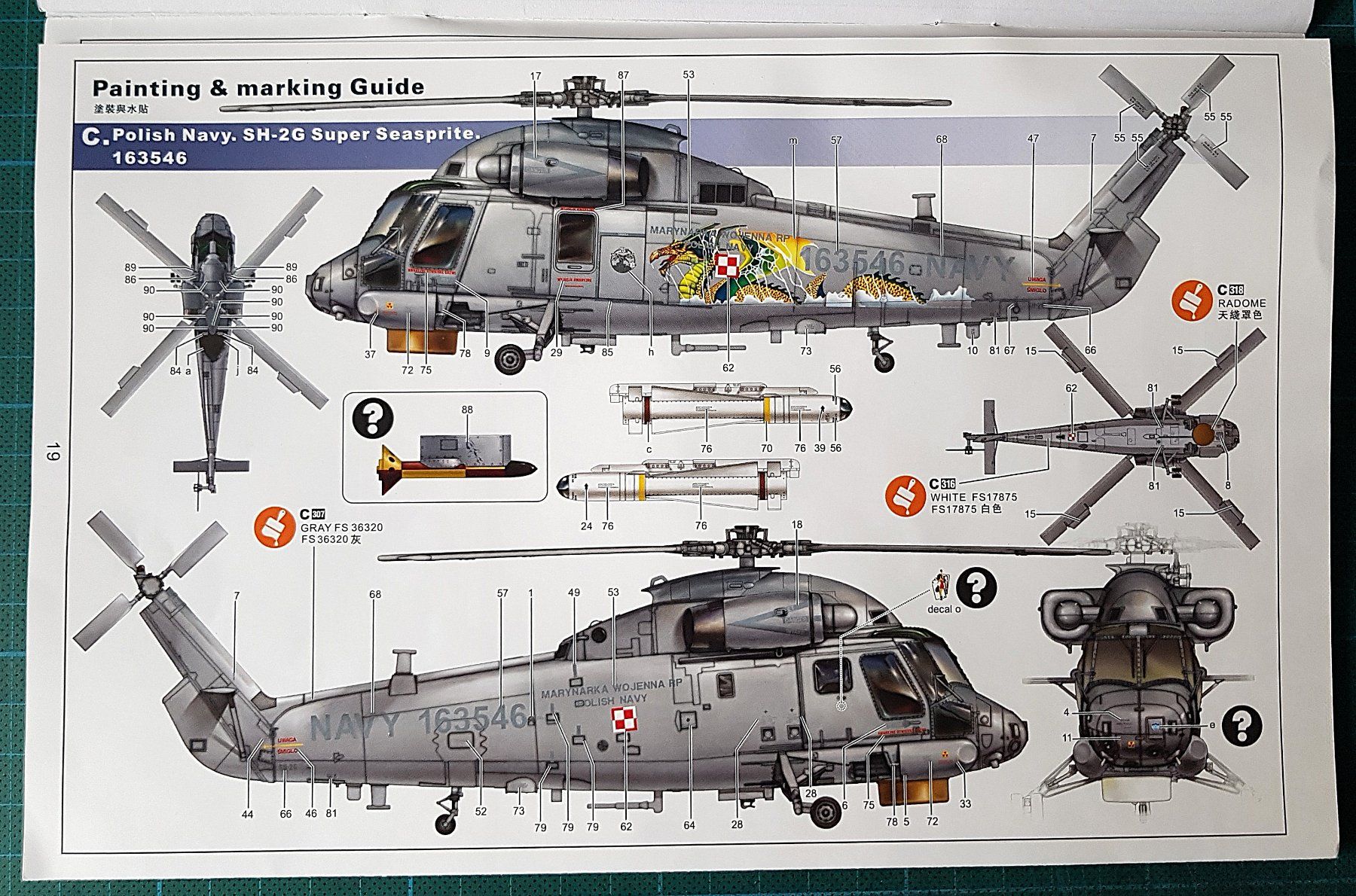 Helikopter U.S. NAVY, SH-2F "Seasprite" Kitty Hawk 1:48 (Neu (gemäss ...