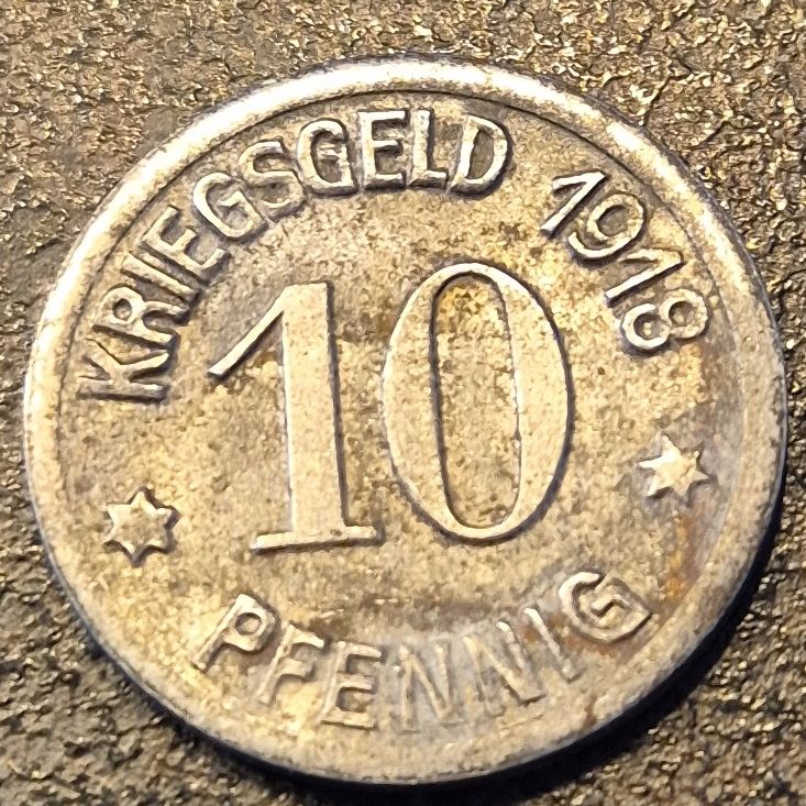 Seltene 10 Pfennig Kriegsgeld Münze 1918 (Gebraucht) in Reinach BL für ...