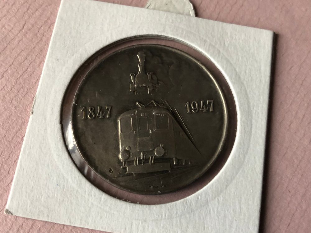 100 Jahre Schweizer Eisenbahnen 1947 Silber | Kaufen auf Ricardo