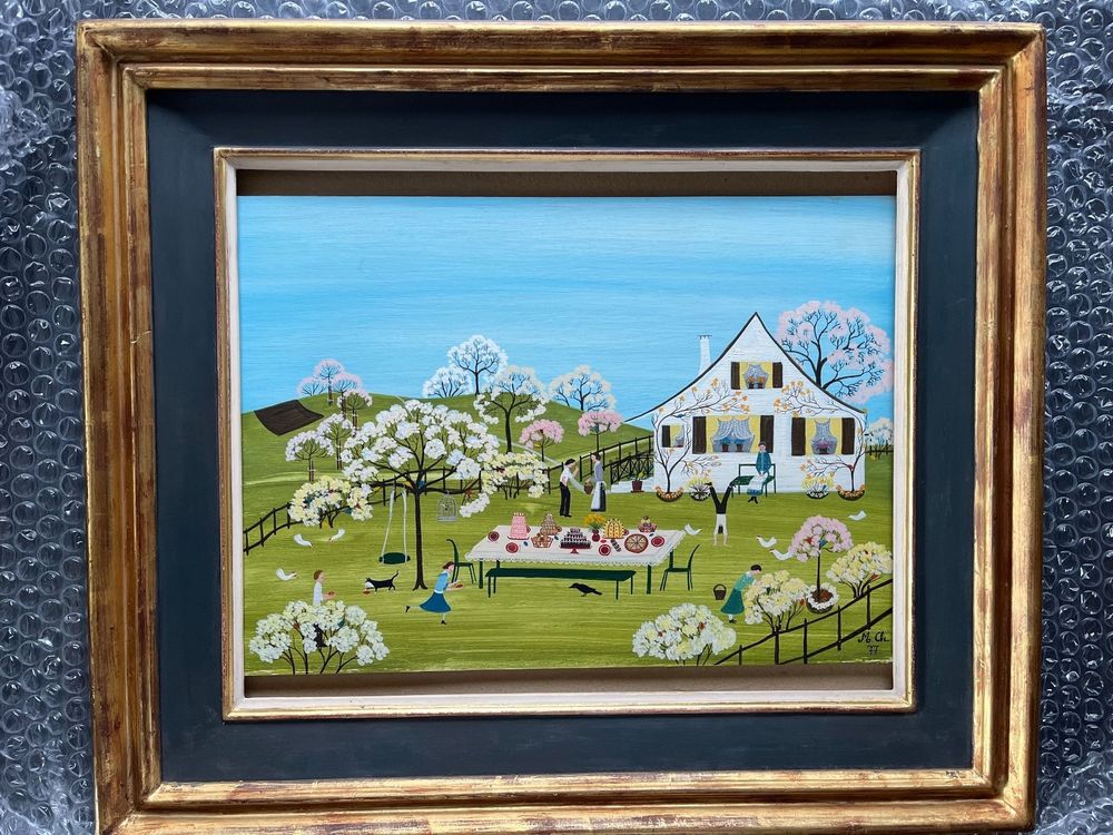 Naive Kunst, Maria G. Christen, Tempera, 1977 | Kaufen auf Ricardo