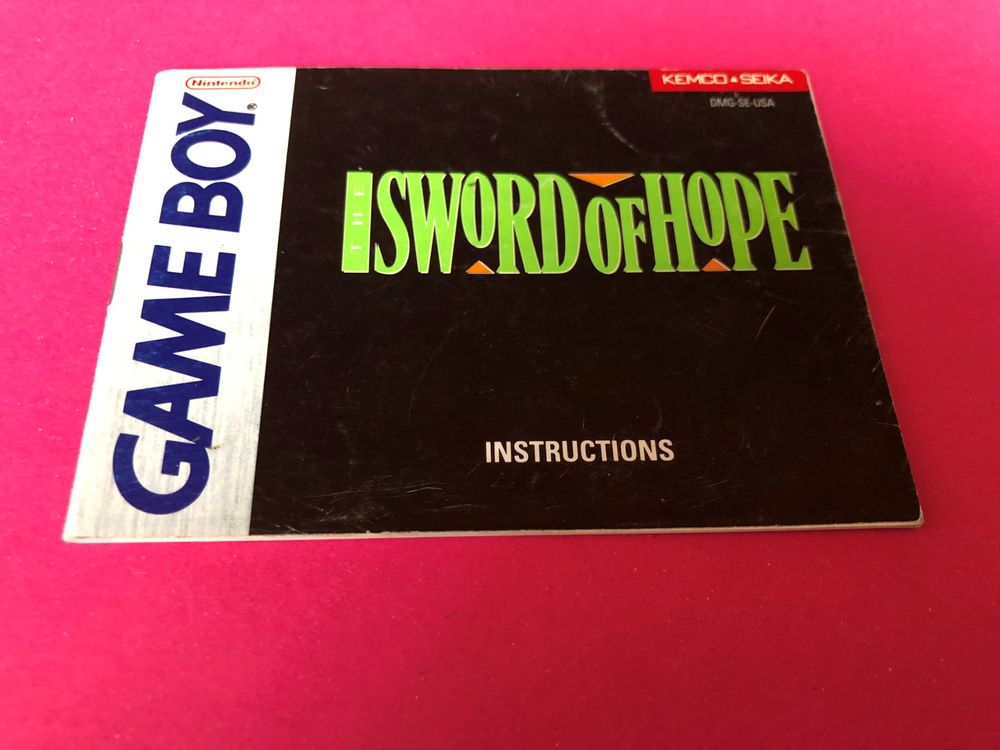 ANLEITUNG FÜR SWORD OF HOPE NINTENDO GAME BOY USA (Gebraucht) in ...