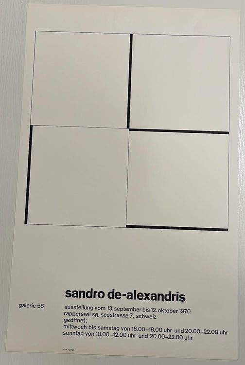 Plakat, Grafik von Sandro de-Alexandris (ID b3081) (Gebraucht) in für CHF 65 – mit Lieferung auf ...