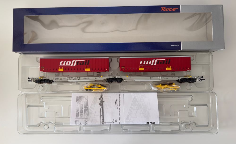 ROCO 67402 Doppeltaschen-Gelenkwagen T2000 AAE Crossrail DC (Neuf (Voir ...