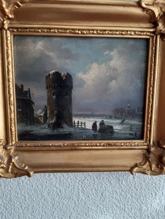 antikes Ölgemälde, holl. Schule, 19. Jahrh. Goldrahmen | Kaufen auf Ricardo