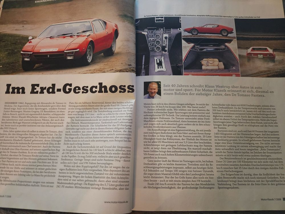 Motor Klassik 7/08 365 GTB Pantera Frua Corvette Miura xx (Gebraucht ...