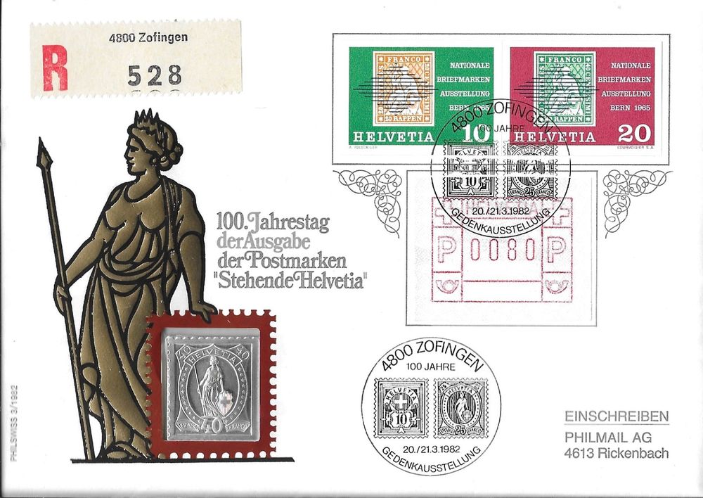 Münzbrief 100. Jahrestag Stehende Helvetia 1982 | Kaufen auf Ricardo