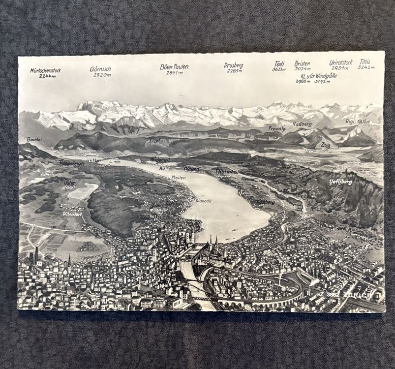 Carte postale Zürich 1947, timbre commémoratif (Gebraucht) in Carouge GE für CHF 1.5 – mit ...