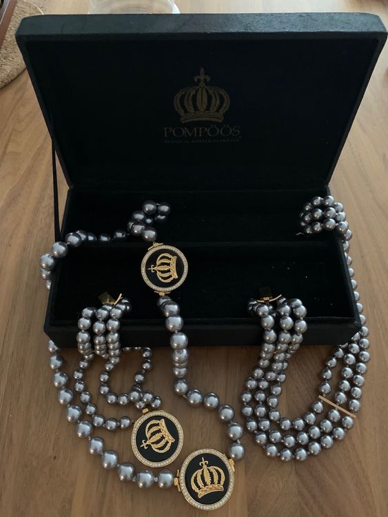 "Pompöös" - Glööckler Set Perlen Collier-Kette-Armband+Box (Gebraucht ...