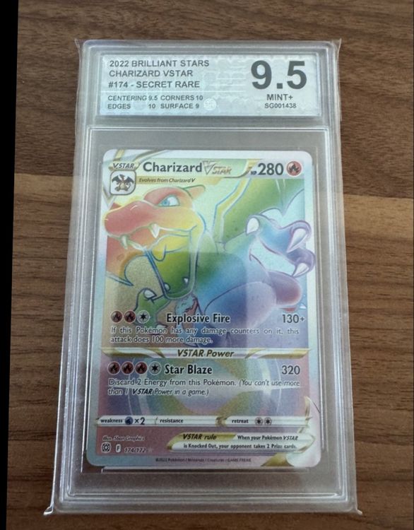 Charizard VSTAR Rainbow Secret Rare 174/172 - PSA 9.5! (Neu und ...