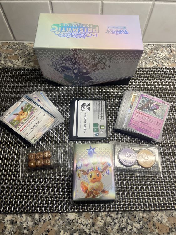 Pokemon Prismatic Evolutionsbox , leer +100Karten , sleeves, | Kaufen ...