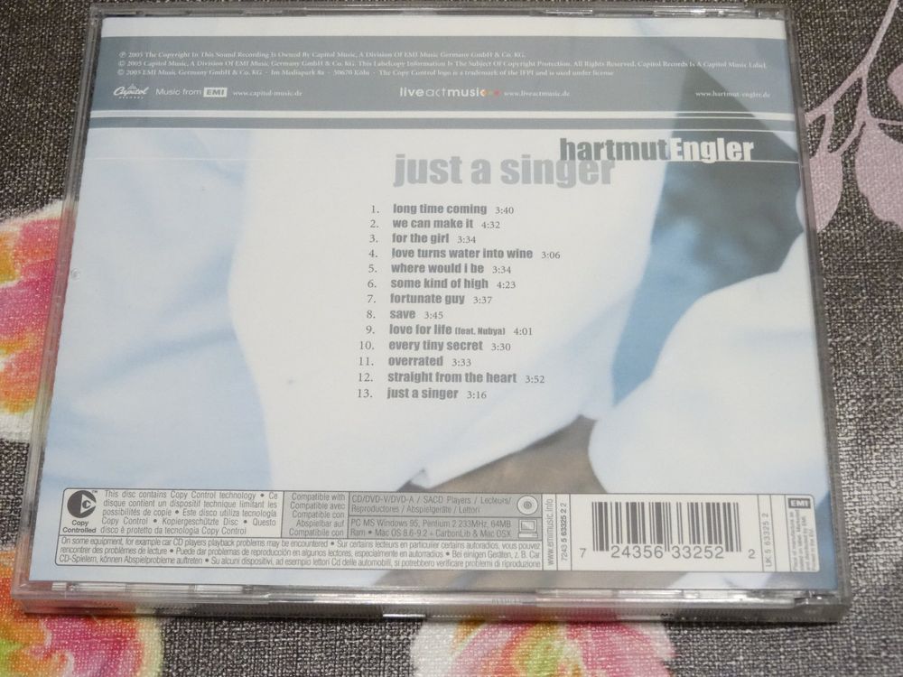Hartmut Engler - Just a Singer CD (Gebraucht) in Olten für CHF 3 – mit ...