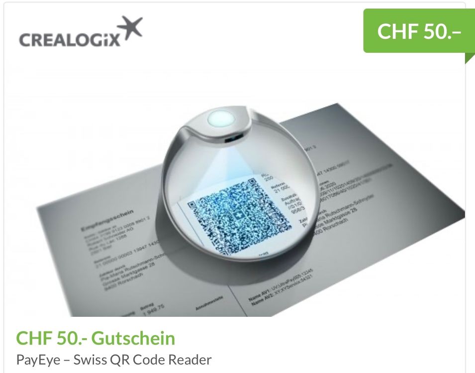 Crealogix 50 CHF Gutschein (Neu und originalverpackt) in Zürich für CHF 2 – mit Lieferung auf ...