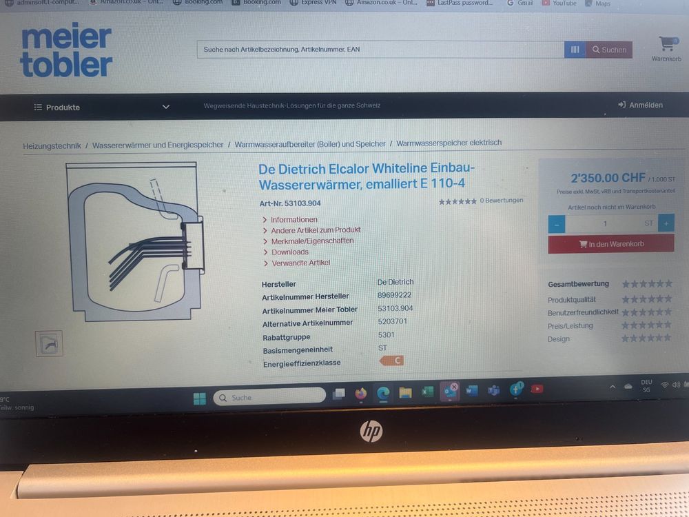 Boiler 110 Liter Elcalor Neu (Neu und originalverpackt) in Egerkingen für CHF 1099 – nur ...