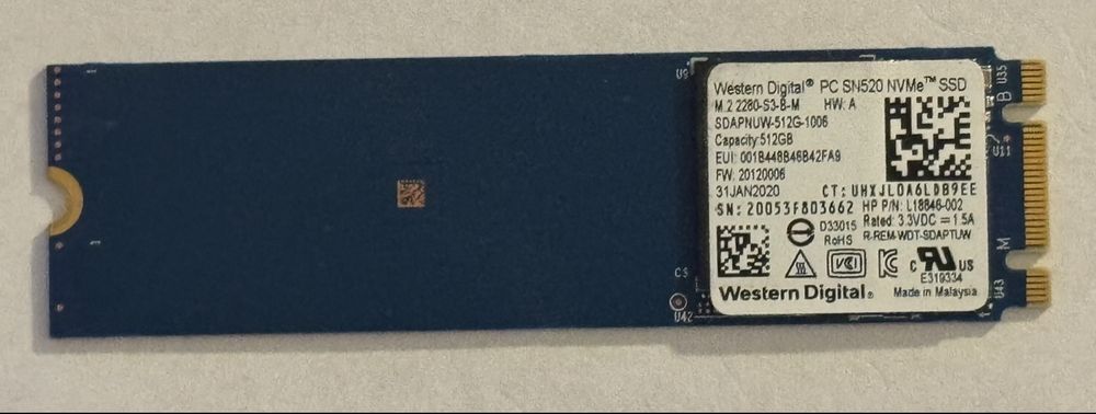 Western Digital PC SN520 NVMe SSD 512GB - Top Zustand (Gebraucht) in ...