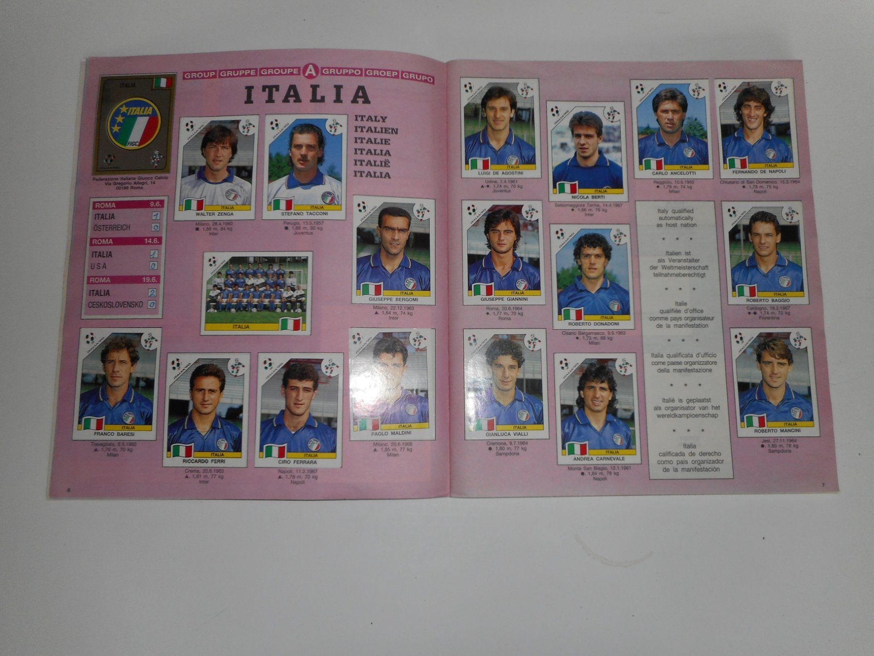 Panini WM Album Italia 90/1990 komplett Nr.3 (Gebraucht) in Cham für ...
