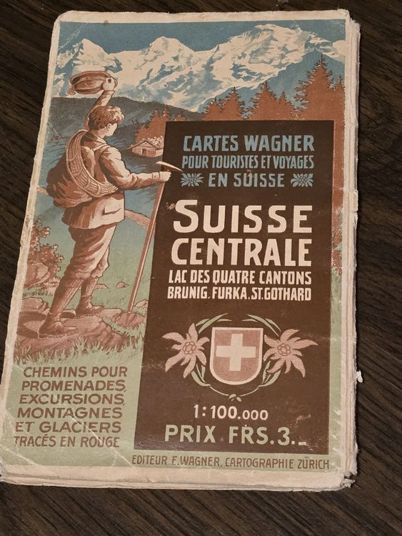 Vintage Swiss Alps Hiking Map 1900s | Kaufen auf Ricardo