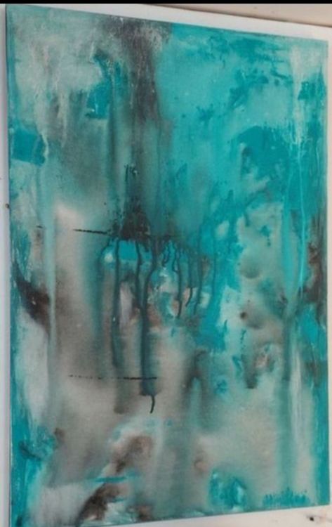 Bild "Blaue Reflexionen" von mir selbstgemalt 54×80 (Neu (gemäss Beschreibung)) in Riehen für ...