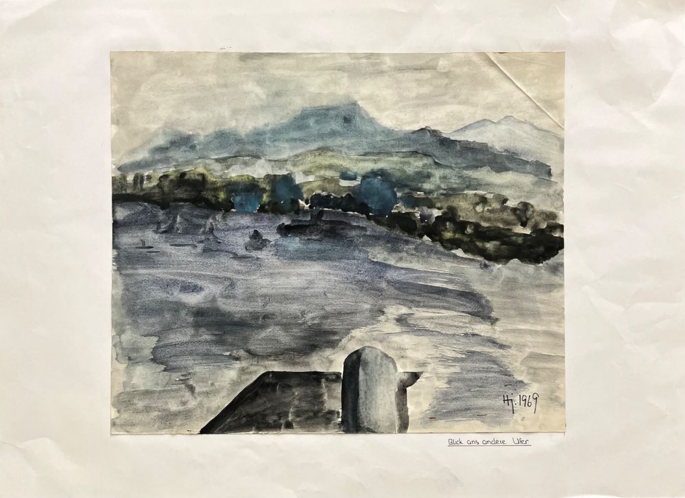 Abstrakte Landschaft Aquarell Monogrammiert, Datiert | Kaufen auf Ricardo