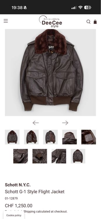 Schott N.Y.C. Schott G-1 Style Flight Jacket (Neu (gemäss Beschreibung ...