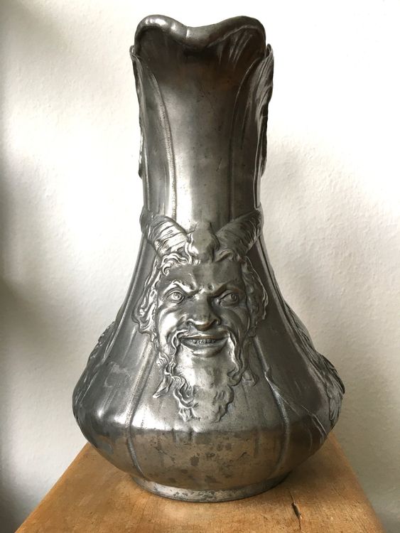 KAYSERZINN JUGENDSTIL KRUG mit SATYR KOPF 1900, SAMMLERSTÜCK | Kaufen ...