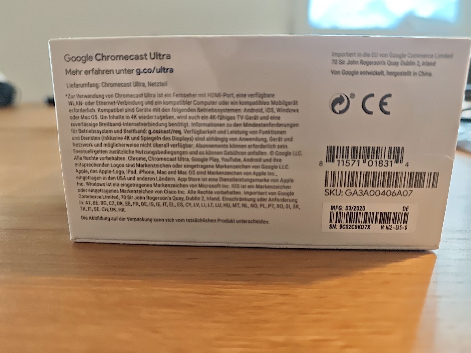 Google Chromecast Ultra 4K (Neu und originalverpackt) in Sargans für ...