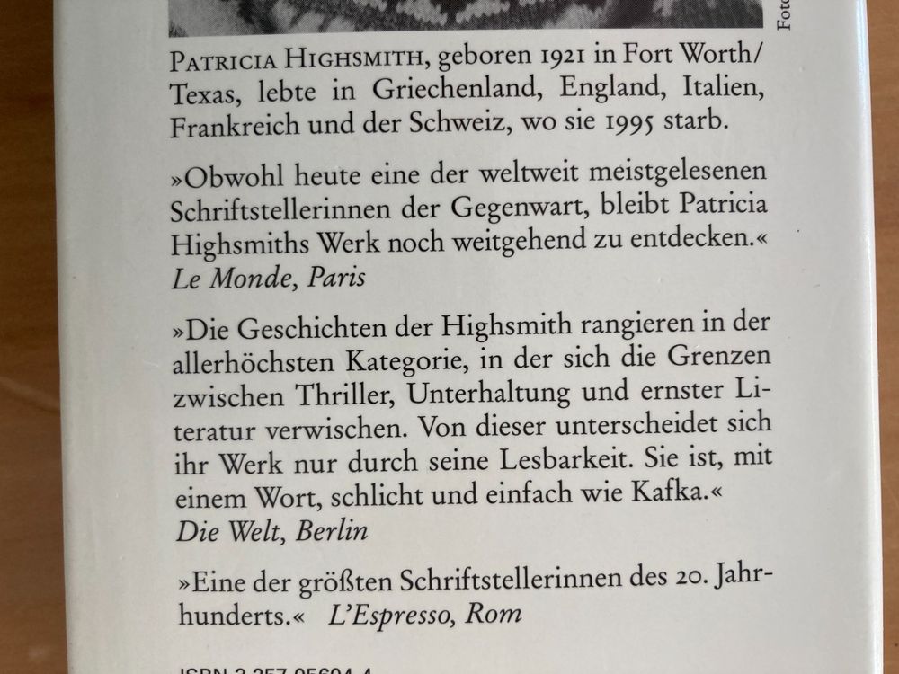 Patricia Highsmith Der süsse Wahn kleines geb. Buch 472 S (Gebraucht) in Subingen für CHF 5 ...