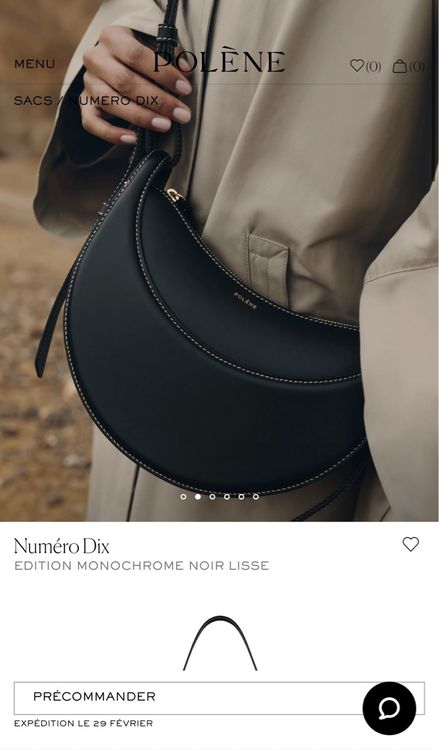 Polène Paris numero dix black smooth leather | Kaufen auf Ricardo