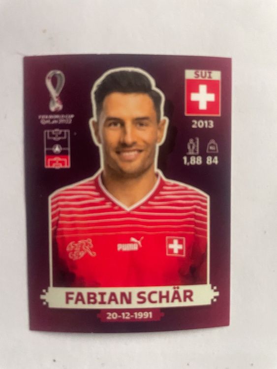 SUI 9 Panini WM 2022 FABIAN SCHÄR (Gebraucht) in Tegerfelden für CHF 1 ...