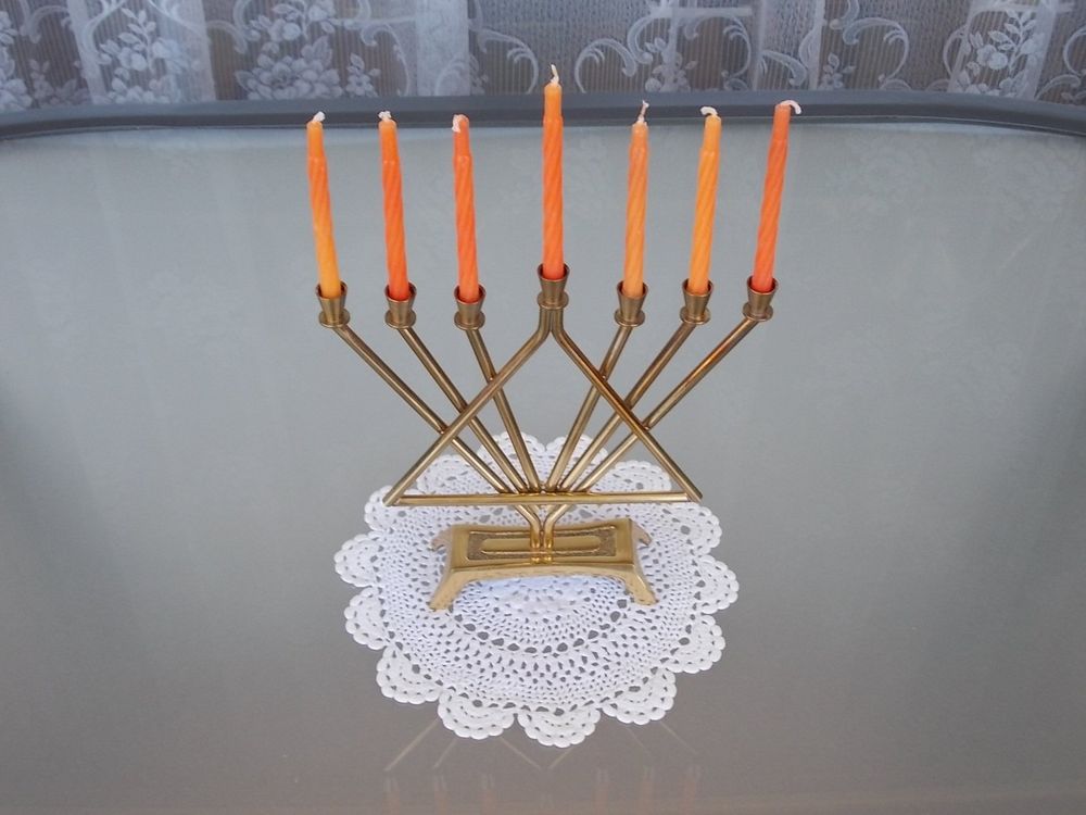 Jüdischer Messing Kerzenständer signiert WAINBERG Israel (Gebraucht) in ...