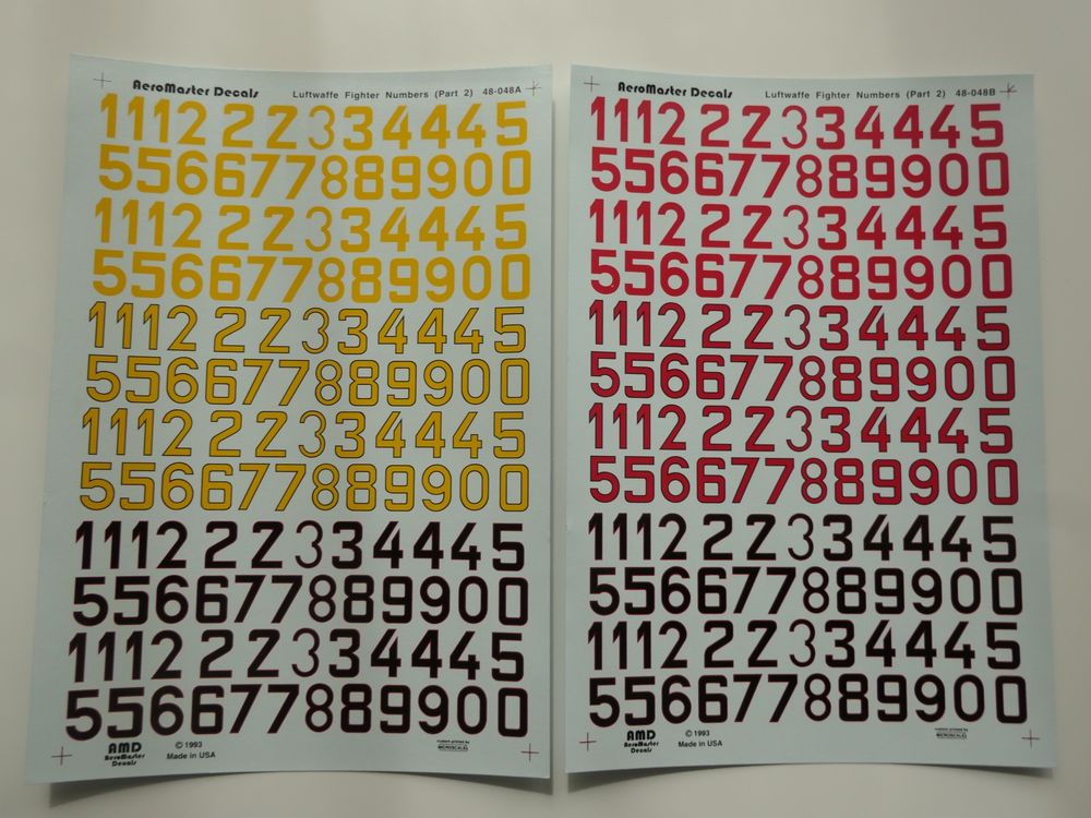 1/48 Luftwaffe Fighter Numbers - Doppel Decal Sheet 48-048 | Kaufen auf ...