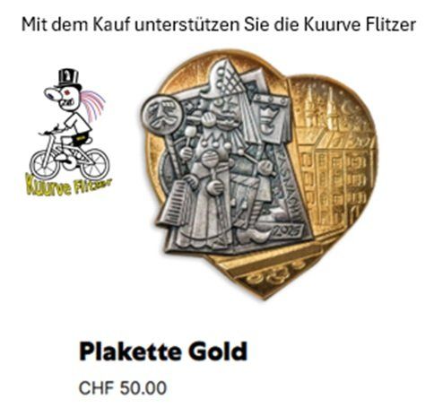 Basler Fasnacht 2025: Gold Plakette "Syg wie de wotsch" (Neu und originalverpackt) in Liestal ...