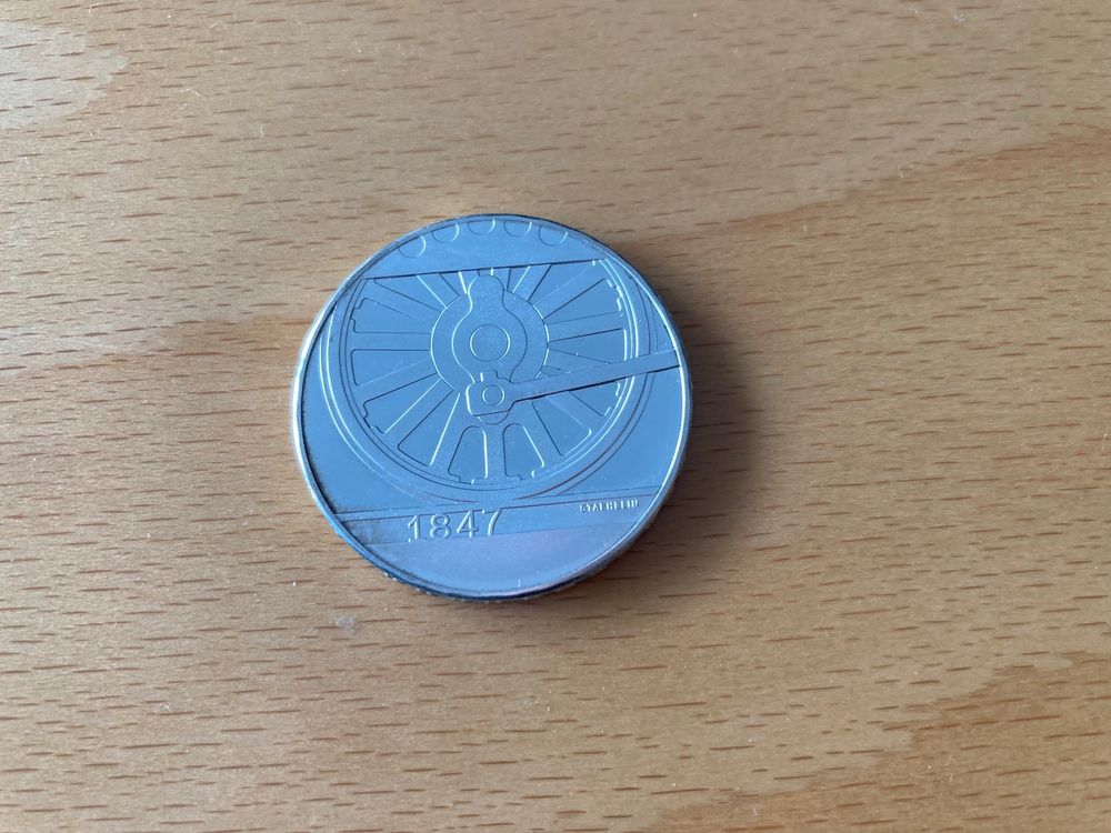 Gedenkmünze 1997 Silber 150 Jahre Schweizer Bahnen (Gebraucht) in Thun für CHF 23 – mit ...