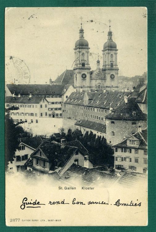 St. Gallen, Kloster und Stiftskirche, 1903 (Gebraucht) in Sargans für CHF 1 – mit Lieferung auf ...