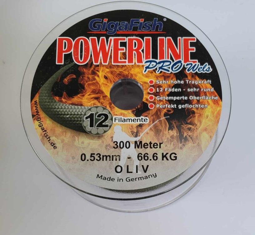 Powerline Pro Wels 0,53mm 66.6kg 300m - Giga Fish 12 Fasern (Neu und ...