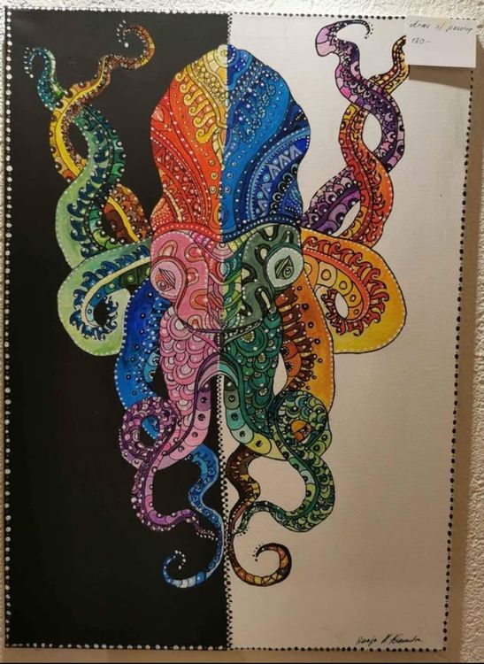Bunter Oktopus Acrylbild (Neu und originalverpackt) in Laufen für CHF 80 – mit Lieferung auf ...