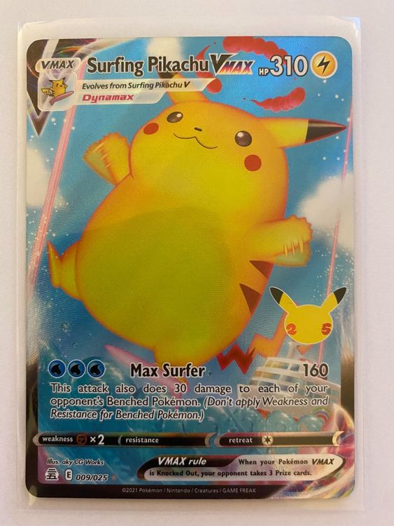 Pokemon Surfing Pikachu VMax 009/025 Celebrations EN (Neu (gemäss ...