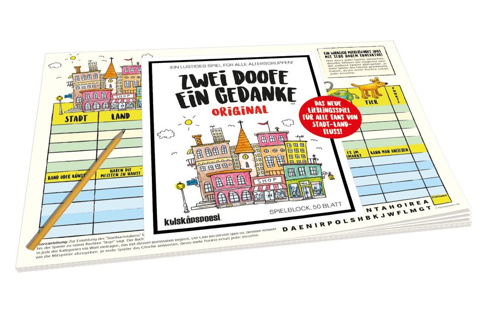 Spielblock Zwei Doofe ein Gedanke / Stadt, Land, Fluss (Neu und ...