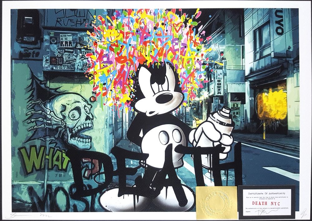 Death NYC Ed Graffiti Pop Art " Graffiti Hair Mickey Mouse (Neu (gemäss ...