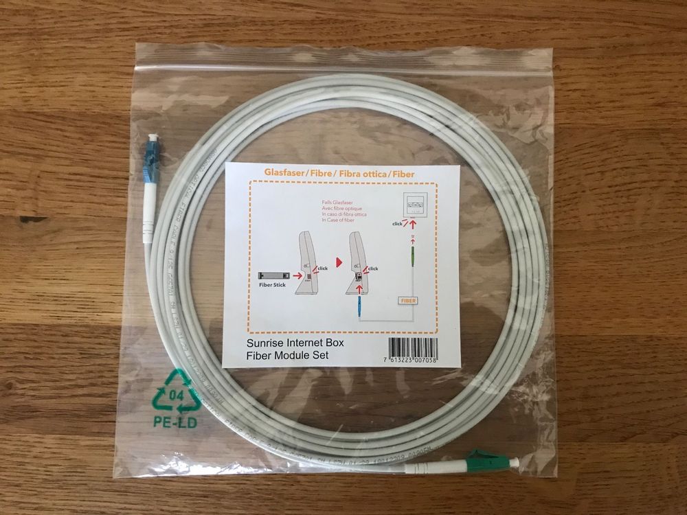GLASFASER FÜR / FIBRE OPTIQUE POUR SUNRISE INTERNET BOX 5M (Neu und ...