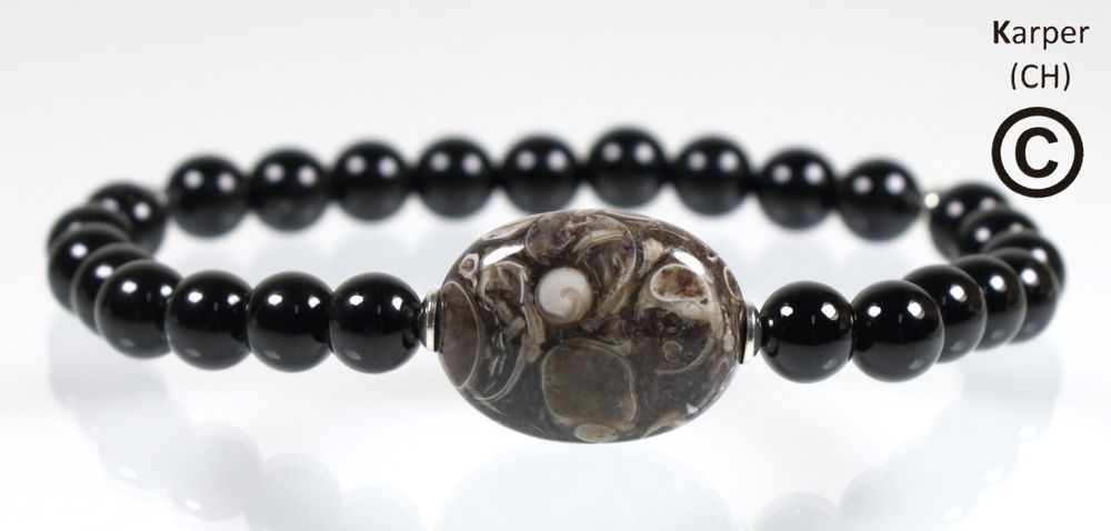 Onyx, Achat Turitella, Fossil Muschel /Agate Turitelle, 925 (Neu und originalverpackt) in ...