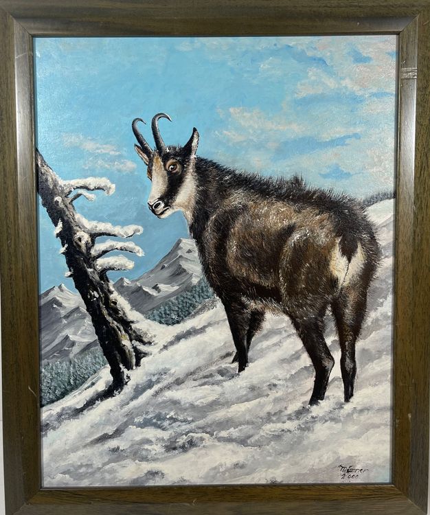 Gemälde mit Gäms unleserlich Signiert | Kaufen auf Ricardo