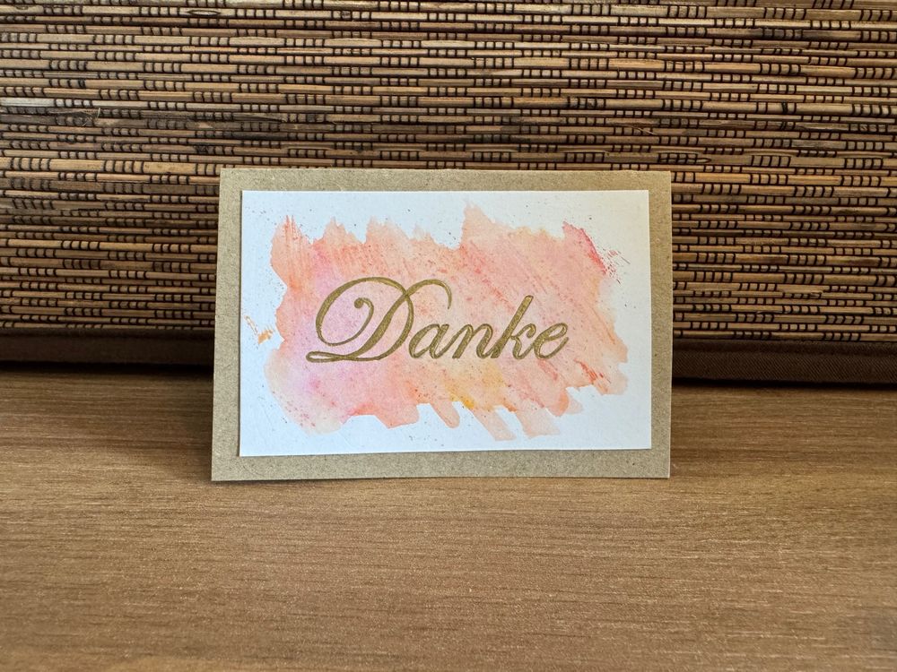 Mini-Karte, Danke orange/gold (Neu (gemäss Beschreibung)) in Dübendorf ...