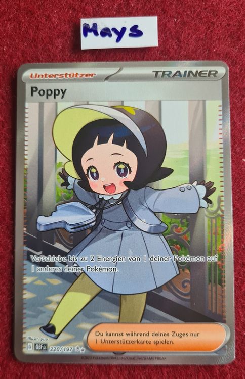 Pokemon Poppy 220/197 Full Art Trainer Obsidian Flames 🇩🇪 | Kaufen auf ...
