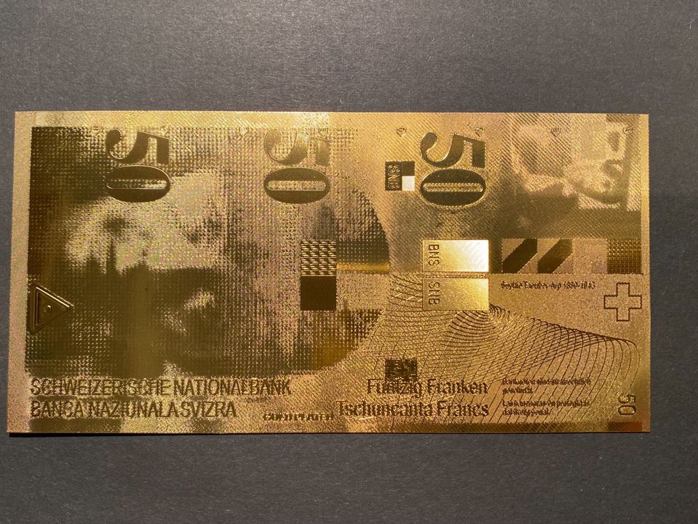 Banknote Schweiz CHF 50.-- / Goldfoliert | Kaufen auf Ricardo