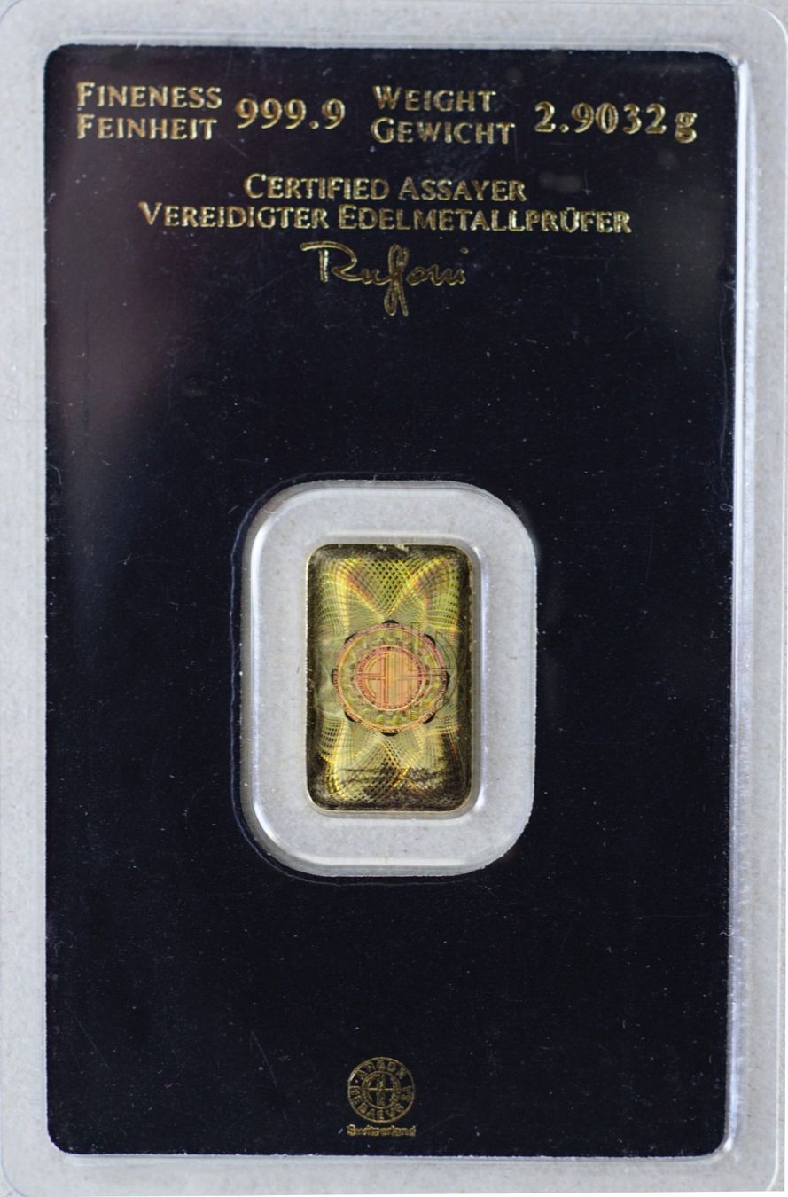 GOLDBARREN HELVETIA GOLD 2,0932 G Switzerland (Neu und originalverpackt ...