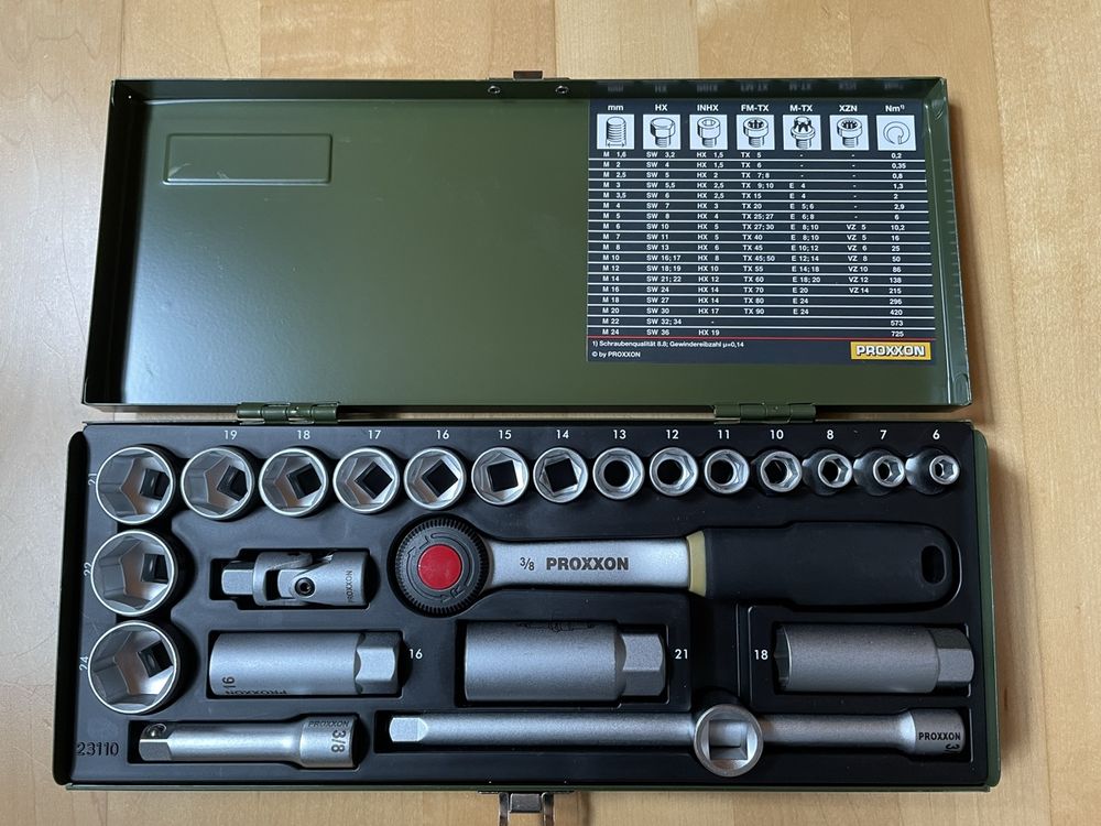 Steckschlüsselsatz metrisch 3/8" (10 mm) 24teilig | Kaufen auf Ricardo