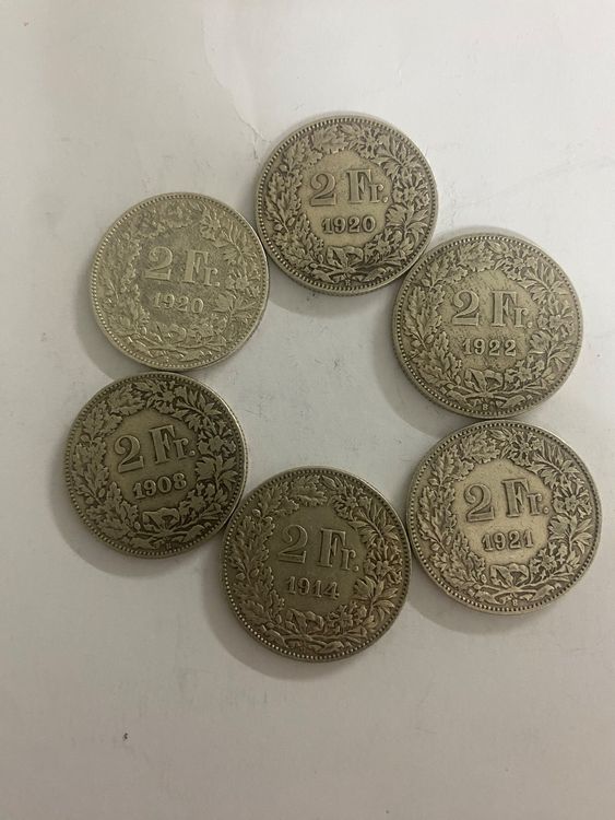 6 Stk 2.- über 100 Jahre Alt Silber (5) (Gebraucht) in Ballwil für CHF 34 – mit Lieferung auf ...