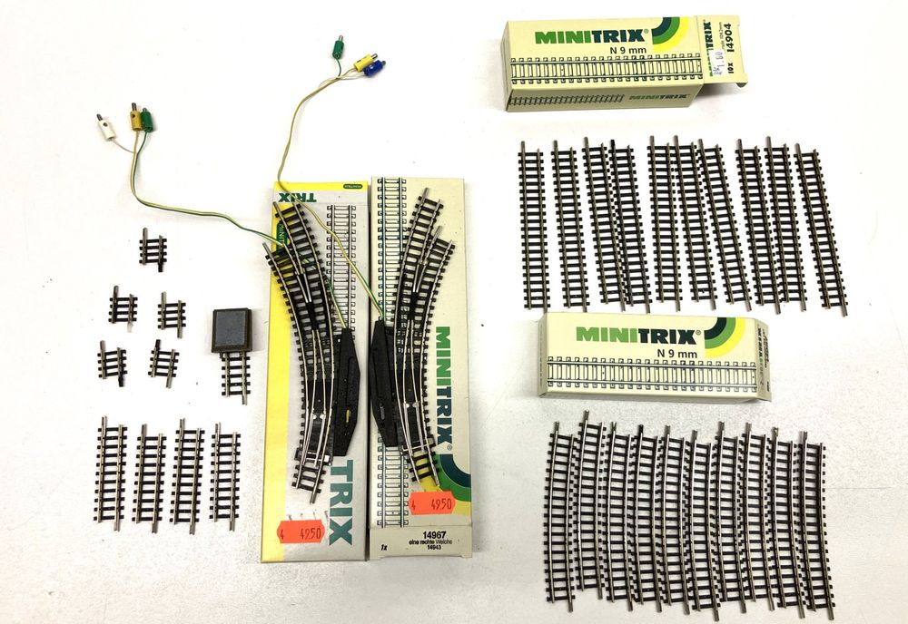 Minitrix N: Schienen-Weichenset 32tlg - 2x Bogenweichen... (Gebraucht ...